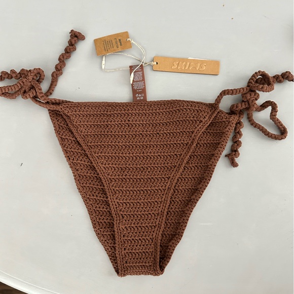 SKIMS | Swim | New Skims The Bikini Bottom Crochet Large Brown Boho ...